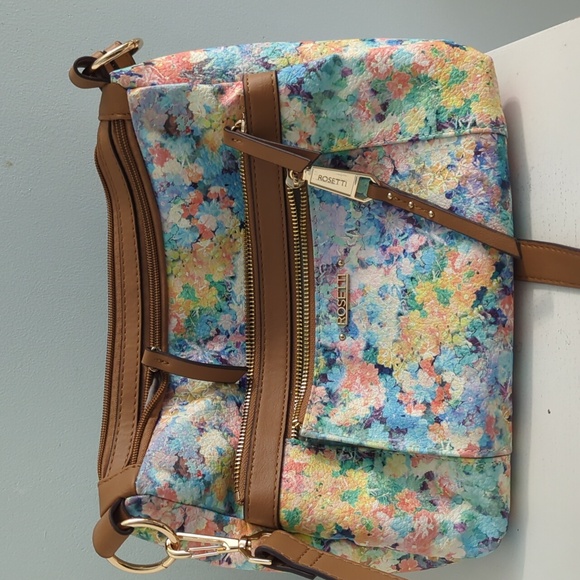 Rosetti | Bags | Rosetti Floral Crossbody Shoulder Bag With Brown Trim ...